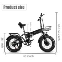 China Dual 1000W Electric Folding Bike 48V 17Ah 20 Inch Fat Tire City E Bike 7 Speed for sale