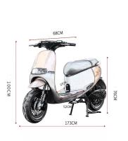 China 72V 1200W Electric Motor Bike Chopper Design 3.5-10 Tubeless Tires High Speed 45km/h for sale