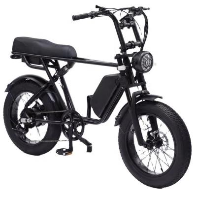 China 48V 750W Electric Hybrid Bike Full Suspension 20 Inch Fat Tire Ebike 17Ah Battery for sale