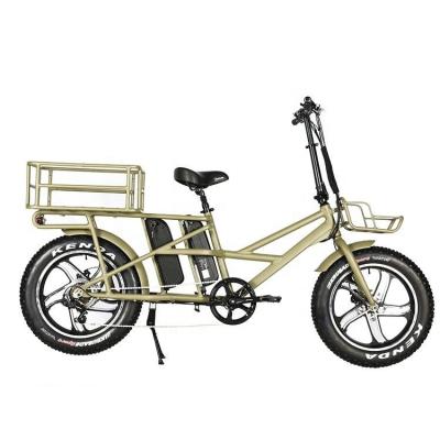 China 48V 500W Electric Cargo Bike 20x4.0 Fat Tires Long Range 100km Dual Battery LCD Display for sale