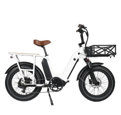 China Aluminum Alloy Electric Cargo Bike 48V 750W Ebike with Front Suspension Dual Battery 20 Inch for sale