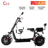 China 60V 20Ah Lithium Battery 1000W Fat Tire Citycoco Electric Motorcycle 35-75km Range for sale