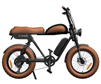 China 20 Inch Fat Tire 73 Style Ebike 7 Speed Electric Mountain Bike 48V 500W Retro Full Suspension for sale