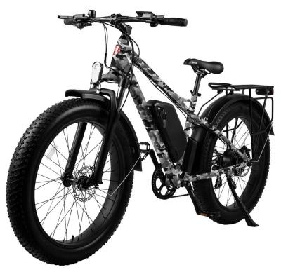 China 26 Inch Fat Tire Electric Mountain Bike 60V 500W Long Range Ebike with Front Suspension for sale