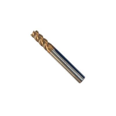 China Gold Color Solid Carbide End Mill For Stainless Steel HMX-4E-D12.0 for sale