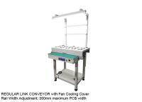 China 0.6m SMT Conveyor 350mm Adjustable Rail Width With Fan Cooling Cover for sale
