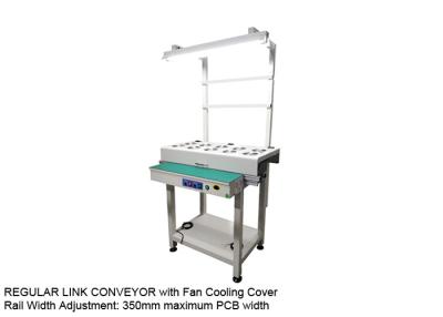China 0.6m SMT Conveyor 350mm Adjustable Rail Width With Fan Cooling Cover for sale