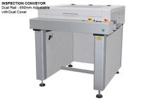 China Dual Rail  PCB Inspection Conveyor 650mm Max PCB Width With Dust Cover for sale