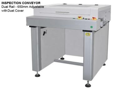 China Dual Rail  PCB Inspection Conveyor 650mm Max PCB Width With Dust Cover for sale
