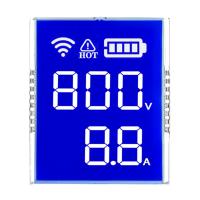 China Blue White HTN Negative LCD Segment Display 12 Oclock View 1/4 Duty 1/3 Bias 5.0V PIN Type for Thermostat for sale