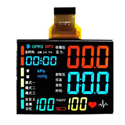 China VA LCD Segment Display 1/4 Duty 1/3 Bias FPC Connection Medical Device Screen Wide Temp Black White for sale