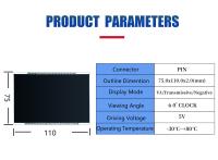 China VA Negative Transmissive Segment LCD  Ultra-Wide Temp -30°C~80°C  PIN Connection  12 White LED Backlight for sale