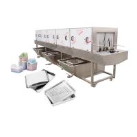 China 36kw Industrial Plastic Crate Washing Machine For Food Container Box Cleaning for sale
