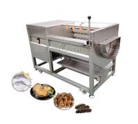 China Industrial 500kg/h Potato Ginger Roller Washer Brush Peeling Machine Easy to Operate for sale