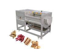 China Industrial 500kg/h Potato Ginger Roller Washer Brush Peeling Machine Easy to Operate for sale