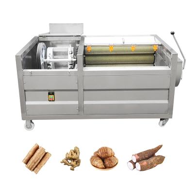 China Stainless Steel Brush Roller Electric Potato Peeler Machine 9pcs Rollers 380v Voltage for sale