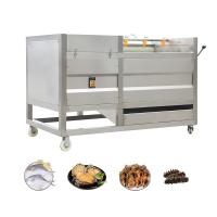 China Stainless Steel Brush Roller Electric Potato Peeler Machine 9pcs Rollers 380v Voltage for sale