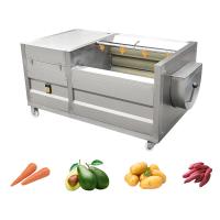 China Stainless Steel Brush Roller Electric Potato Peeler Machine 9pcs Rollers 380v Voltage for sale