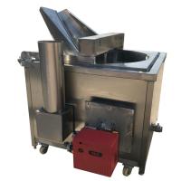 China Long Working Life Chicken Wing Frying Batch Fryer with Gas Heating and PLC Control Panel for sale