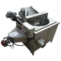 China Long Working Life Chicken Wing Frying Batch Fryer with Gas Heating and PLC Control Panel for sale