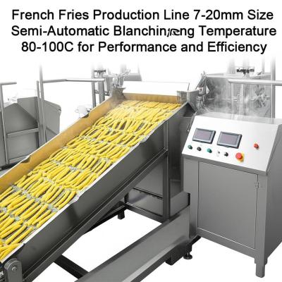 China French Fries Production Line 7-20mm Size Semi-Automatic Blanching Temperature 80-100C for Performance and Efficiency for sale