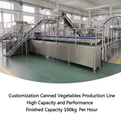 China Customization Canned Vegetables Production Line High Capacity and Performance Finished Capacity 100kg Per Hour for sale