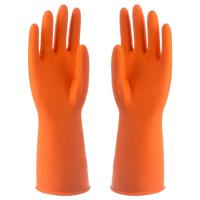 China Waterproof Cleaning Latex Household Glove Flock Lining Chemical Resistant Latex Gloves for sale