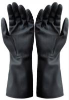 China Acid Resistance Neoprene Chemical Gloves 410mm Black Neoprene Rubber Gloves for sale