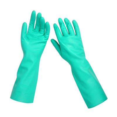 China CE Certified Green Nitrile Glove for Household Cleaning and Protection for sale
