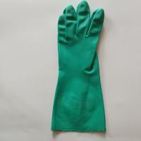 China 18 Mil Chemical Gloves Nitrile Industrial Work Use Flocked Lining Nitrile Glove for sale