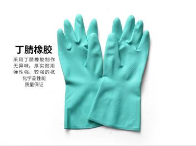 China 33 CM Length Ambidextrous Green Nitrile Glove for Industrial Safety Requirements for sale