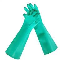 China 22 Mil Green Nitrile Glove w UNflocked Lining Heavy Duty Cleaning for sale