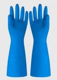 China 33CM Industrial Nitrile Gloves Solvent Resistant 15 Mil Blue Household Task Use for sale