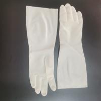 China Waterproof Kitchen Dishwashing Gloves 38cm Household White Nitrile Glove for sale