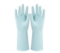China Flocked Lining Blue Latex Glove Morandi Household Natural Latex Glove for sale