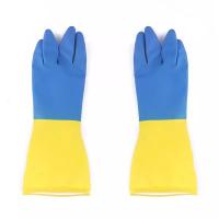 China Bicolor Chemical Resistant Latex Gloves Garden Dish Washing Latex Chemical Gloves for sale