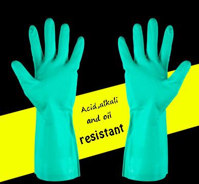 China 15 Mil Green Nitrile Chemotherapy Tested Glove with Beaded Cuff for sale