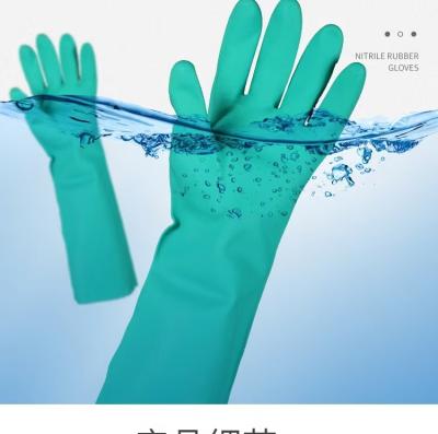 China Green Nitrile Glove Ambidextrous Textured Fingertips Chemical Resistant for Chemical work Processing and Medical for sale