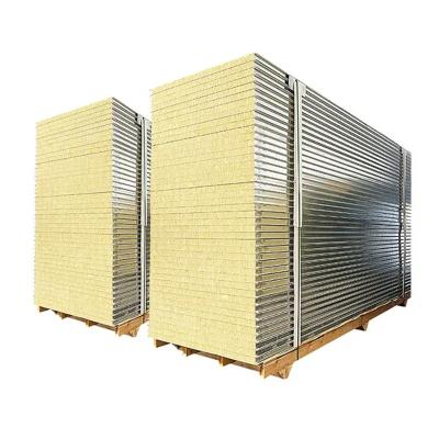 China Huuao Thermal Sound Insulation Steel Clean Room Sandwich Panels 50mm 75mm 100mm Rock Wool Panels for Warehouses for sale