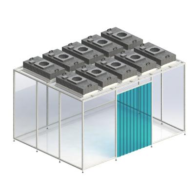 China Huuao Dust Free Vertical Laminar Flow Hepa Modular Cleanroom With Sampling Booth New Design High Quality Class100 Clean Booth Portable Iso5 Lab Clean Room Booth for sale
