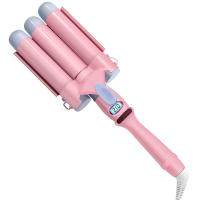 China ROHS Pink PTC Heating Hair Curling Iron ,  3 Inch Barrel Curling Iron for sale