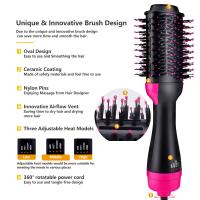China Hair Care AC 240V PTC Fast Heater Electric Comb Straightener pink 3 In 1 hot Air Hair dryer Brush for sale