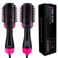 China Hair Care AC 240V PTC Fast Heater Electric Comb Straightener pink 3 In 1 hot Air Hair dryer Brush for sale