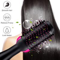 China Hair Care AC 240V PTC Fast Heater Electric Comb Straightener pink 3 In 1 hot Air Hair dryer Brush for sale