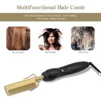 China Hair Care Dual Voltage 45W 450F Titanium Hot Iron Comb For Women for sale
