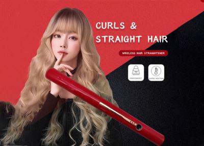 China USB Rechargeable Cordless Ceramic Hair Straightener Curler For Travel for sale