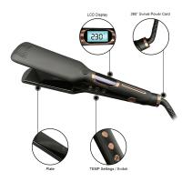 China 2 in 1 Hair Straightening With Ceramic LCD Adjustable Temperature Flat Iron for sale