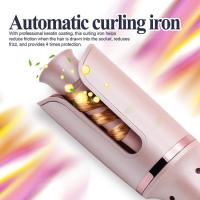 China FCC PTC Anti Scald Automatic Curling Iron Wand Ceramic Rotating Barrel Hair Curler Auto Shut Off for sale