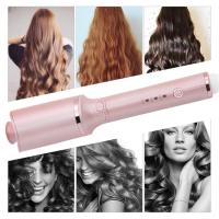 China FCC PTC Anti Scald Automatic Curling Iron Wand Ceramic Rotating Barrel Hair Curler Auto Shut Off for sale