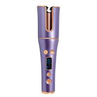 China ROHS Portable USB Hair Curler Cordless Ceramic Automatic Rotating Curling Iron Purple for sale